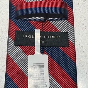 Pronto Uomo | Accessories | Pronto Uomo Red White And Silver Tie | Poshmark